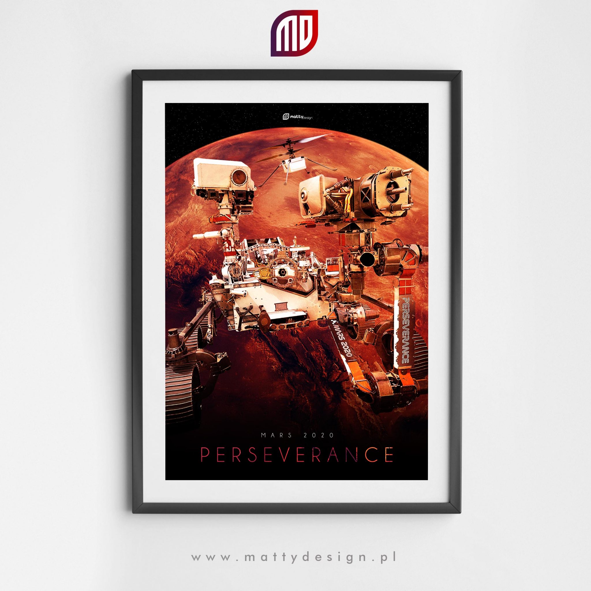 Plakat astronomiczny - Łazik PERSEVERANCE Mars 2020 | mattydesign