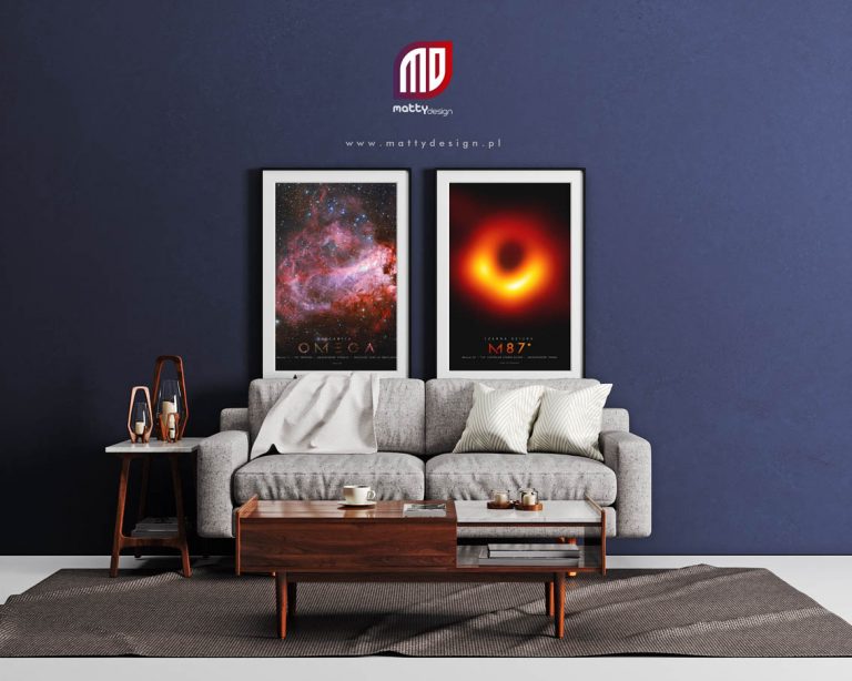 Plakat astronomiczny mgławica Omega - Messier 17 | mattydesign