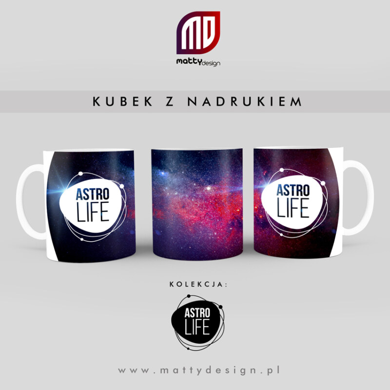 Kubek z nadrukiem astronomiczny - AstroLife wzór 1 | mattydesign