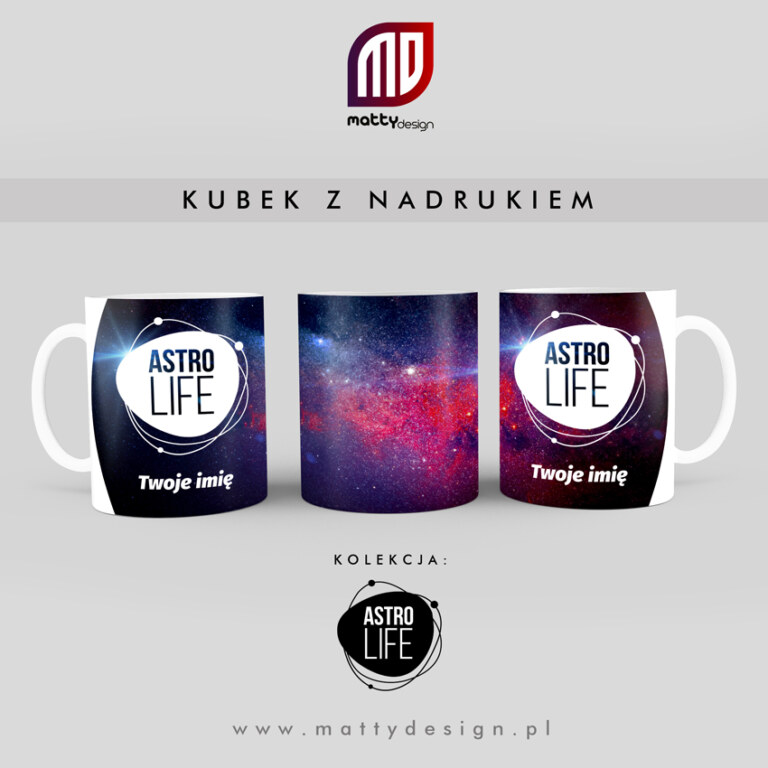 Kubek z nadrukiem astronomiczny - AstroLife wzór 1 | mattydesign